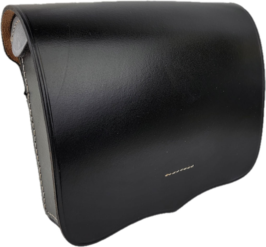 Civil War Reproduction .58 Caliber Black Leather Cartridge Box with Ti