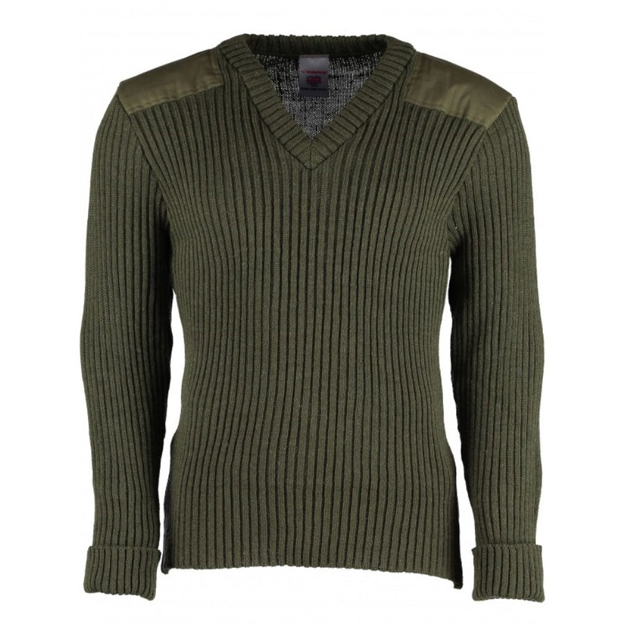 TW Kempton York Woolly Pully Vee Neck Sweater with Patches
