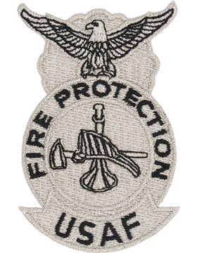 Metallic USAF Fire Protection Badge - Firefighter Bugle Hat and Axe