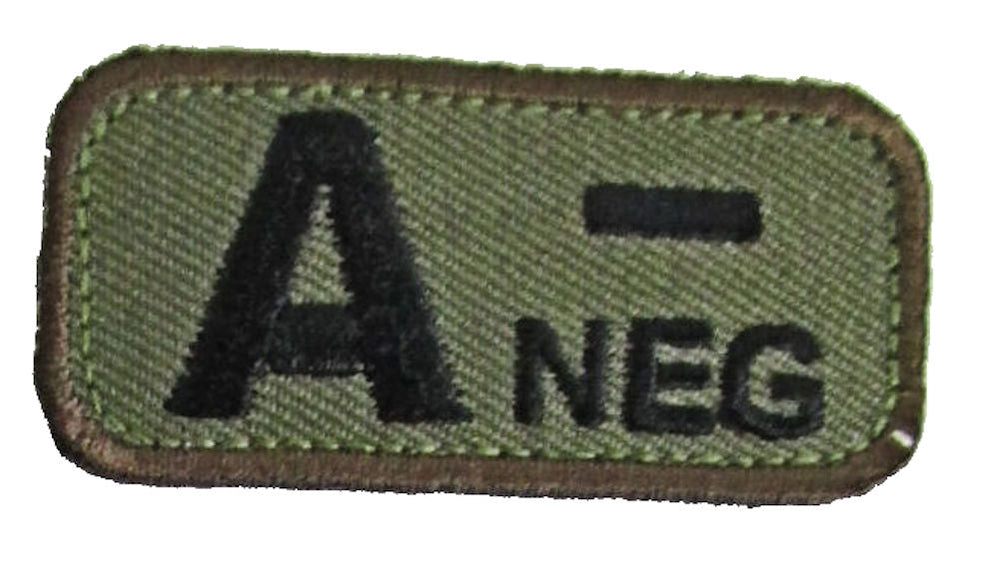 Blood Type Morale Patches with Hook Backing