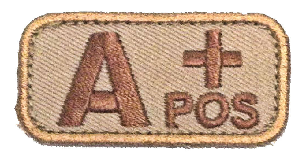 Blood Type Morale Patches with Hook Backing