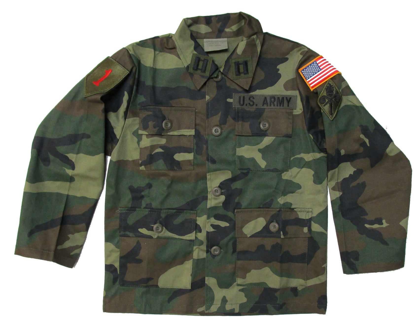 CLEARANCE - Kids Military Camo BDU Jacket with Patches