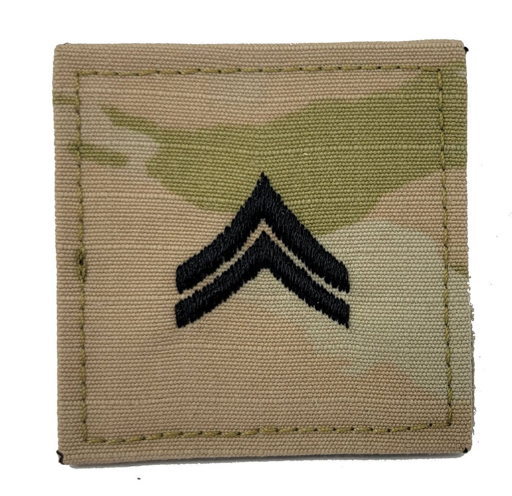 U.S. Army OCP Rank Insignia - 2x2 with HOOK Fastener