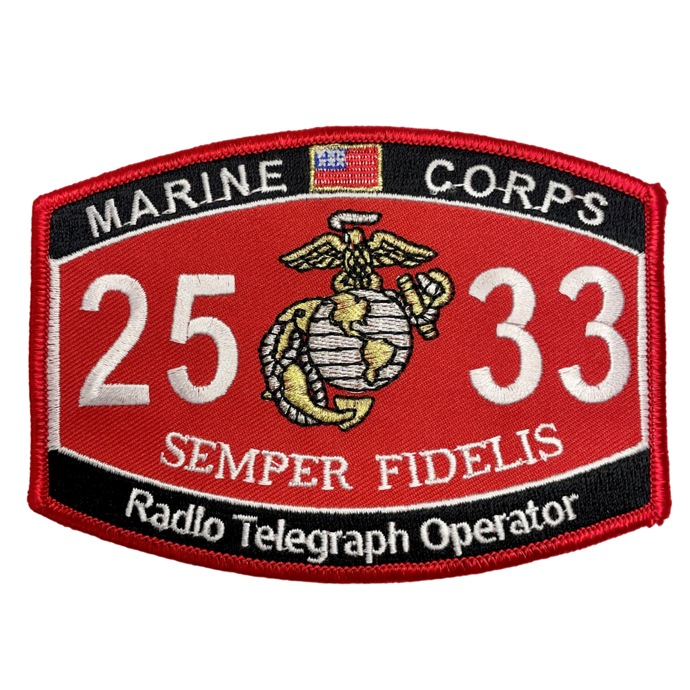 Radio Telegraph Operator MOS 2533 - USMC Sew-On Patch - CLEARANCE! Radio Telegraph Operator MOS 2533 - USMC Sew-On Patch - CLEARANCE!