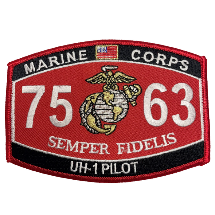 UH-1 Pilot MOS 7563 - USMC Sew-On Patch - CLEARANCE!