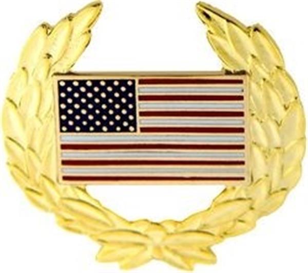 US Flag Wreath Small Hat Pin