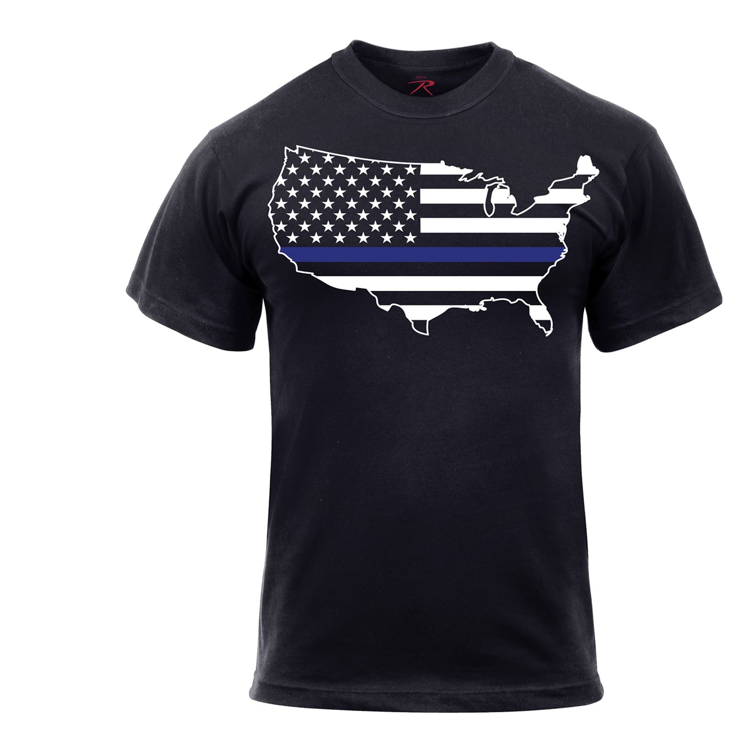Thin Blue Line America Map T-Shirt