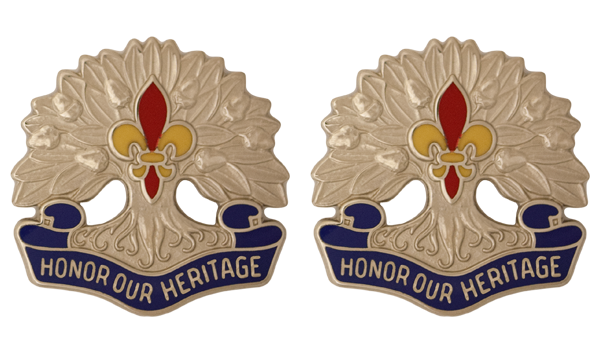 256th Infantry Brigade Unit Crest DUI - 1 Pair - HONOR OUR HERITAGE