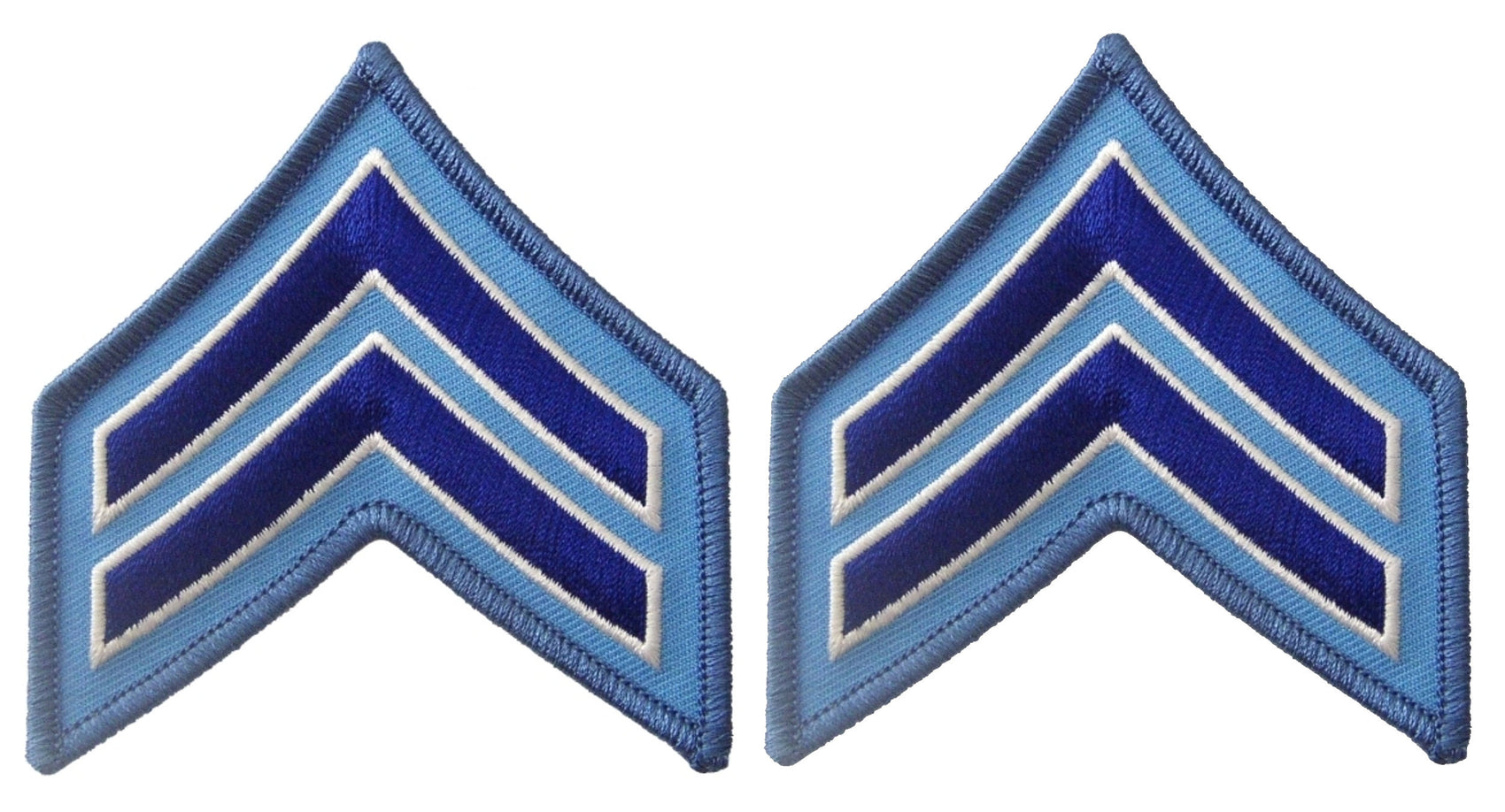 Corporal Chevrons - Chicago PD - Royal Blue White on Light Blue