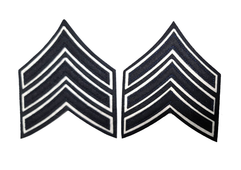 Sergeant Chevrons - Chicago PD - Navy/White on Felt