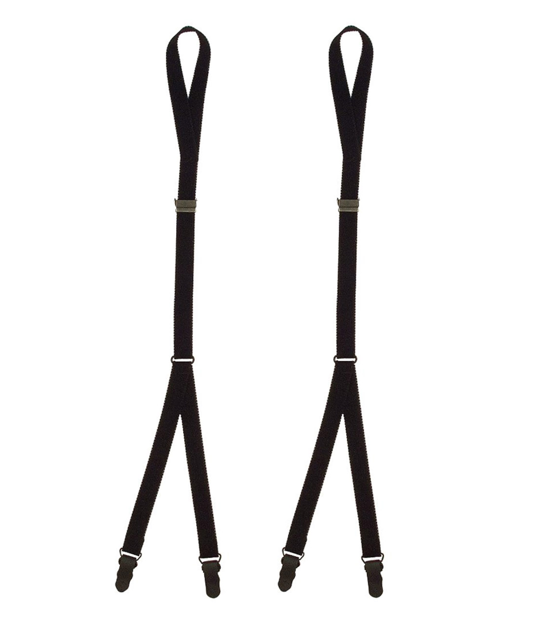 Stirrup Style Military Shirt Stays 2 Piece Set - BLACK