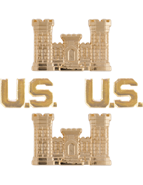 Engineer Officer Branch Insignia Set with U.S. Letters