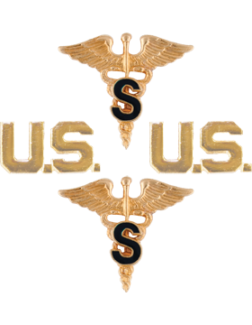 Medical Specialist Branch Insignia Set with U.S. Letters