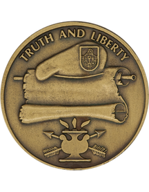 John F. Kennedy Special Warfare JFK Challenge Coin - Brass Oxide