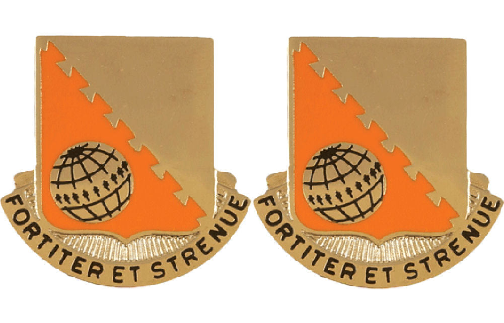 30th Signal Battalion Distinctive Unit Insignia - Pair - Fortiter Et S