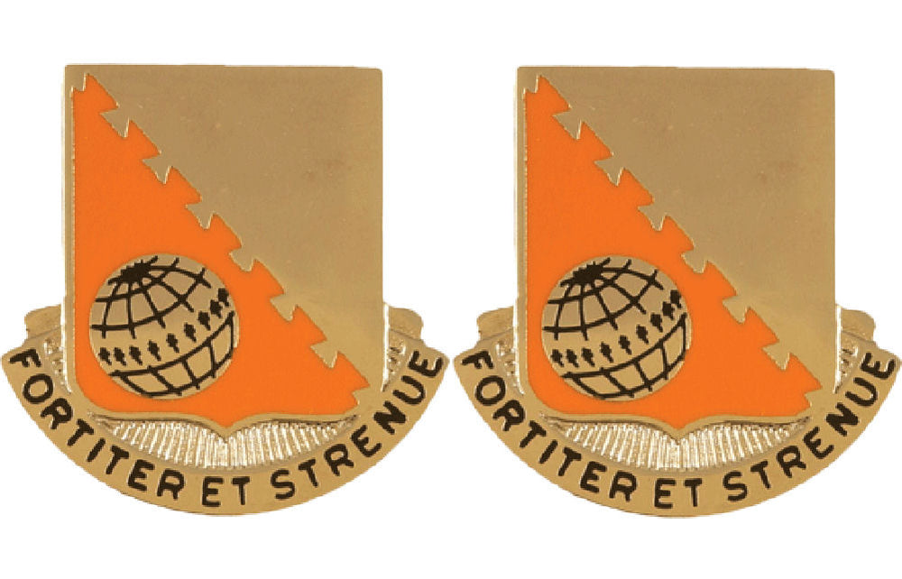 30th Signal Battalion Distinctive Unit Insignia - Pair - Fortiter Et S