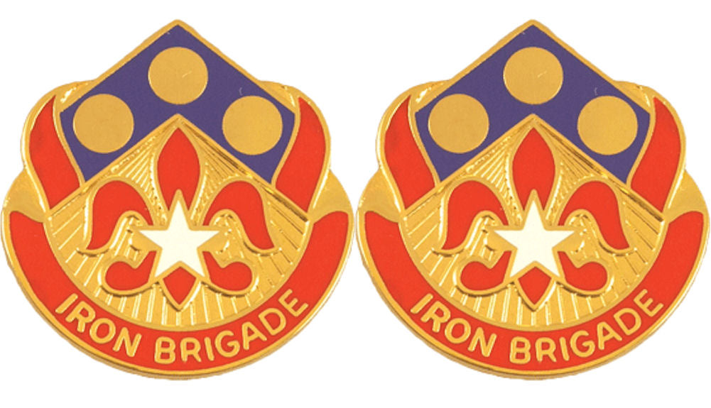 57th Field Artillery Brigade Distinctive Unit Insignia - Pair - Iron B