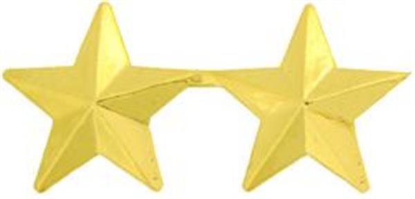 2 Star General Small Hat Pin - GOLD - CLEARANCE!
