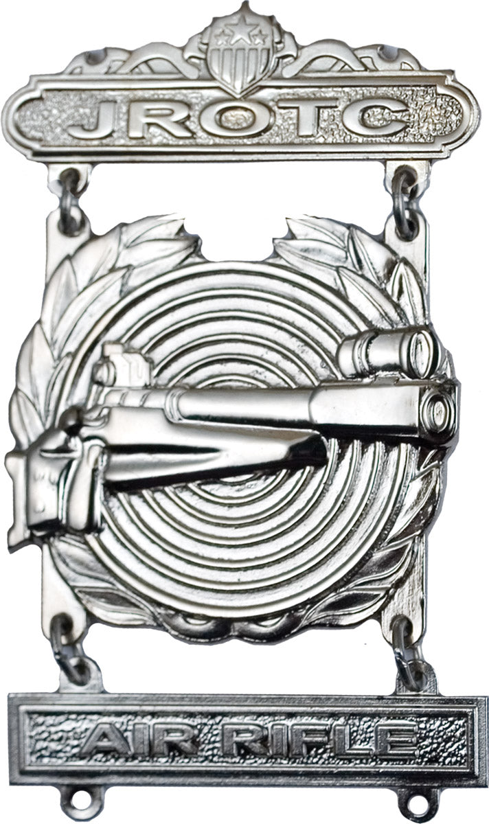 JROTC Expert with Small Bore Rifle Q-Bar, Target & Wreath (Nickel)