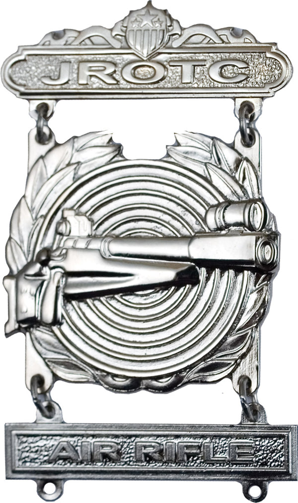 JROTC Expert with Small Bore Rifle Q-Bar, Target & Wreath (Nickel)