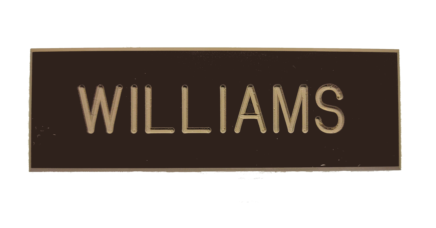 Army AGSU Brown Name Plate - Pinks and Greens Name Plate