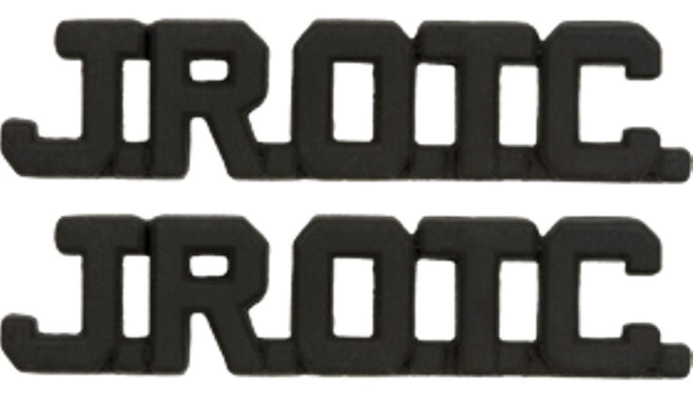 JROTC Collar Letter Insignia - Black Metal Pin-On - PAIR