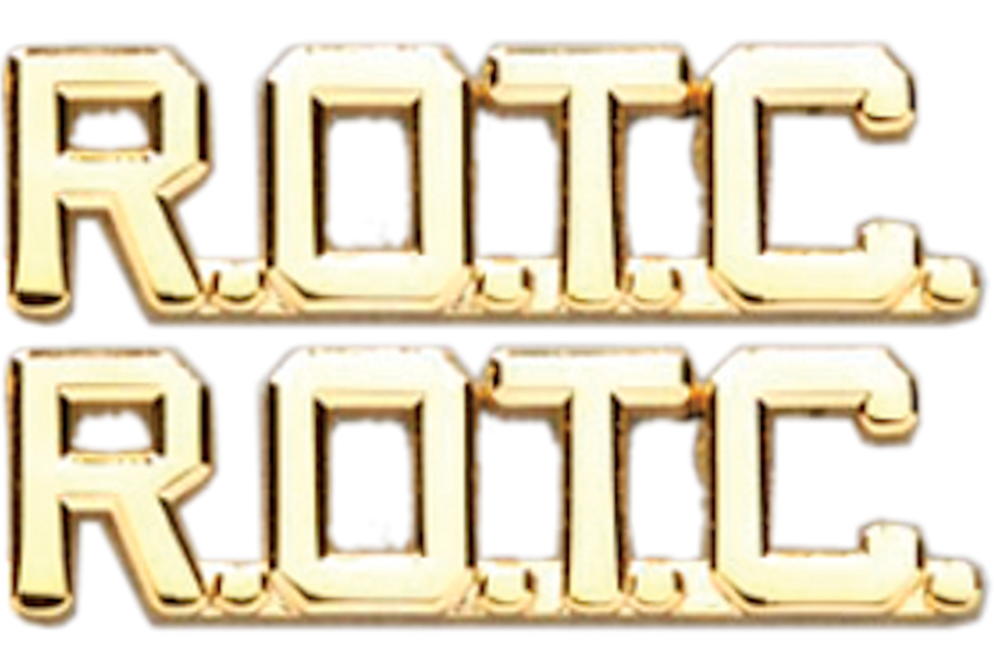 ROTC Collar Letter Insignia - No Shine Metal Pin-On - PAIR