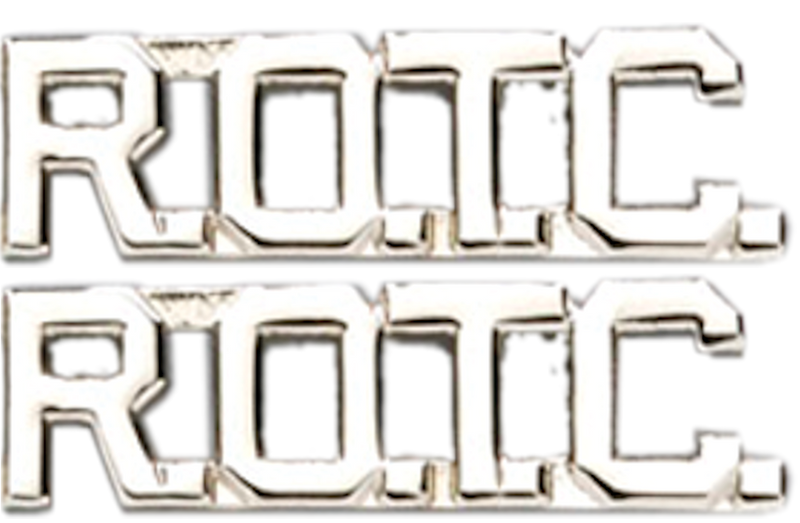 ROTC Collar Letter Insignia - No Shine Metal Pin-On - PAIR