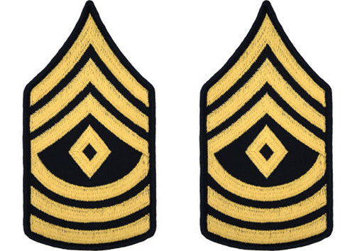 U.S. Army Gold on Blue Chevrons | Enlisted Ranks | Made in U.S.A.