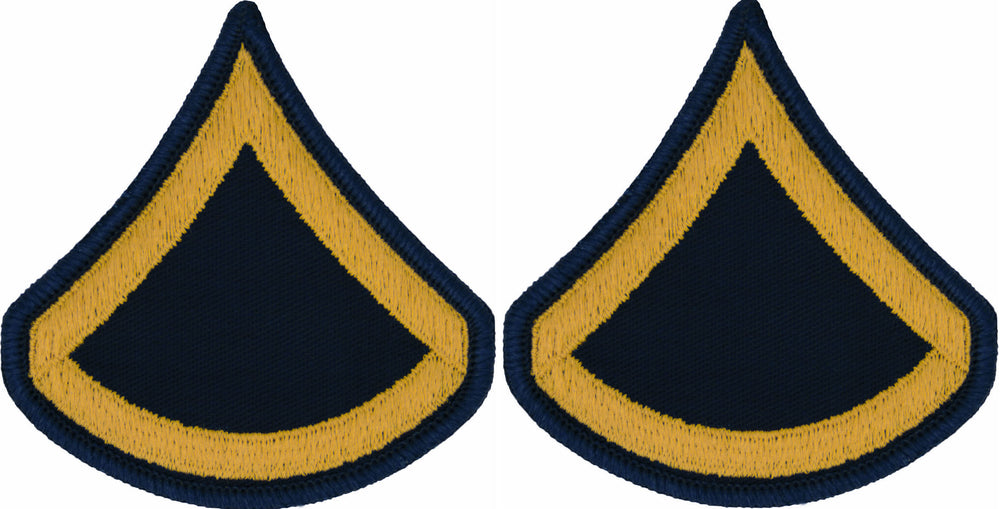 U.S. Army Gold on Blue Chevrons | Enlisted Ranks | Made in U.S.A.