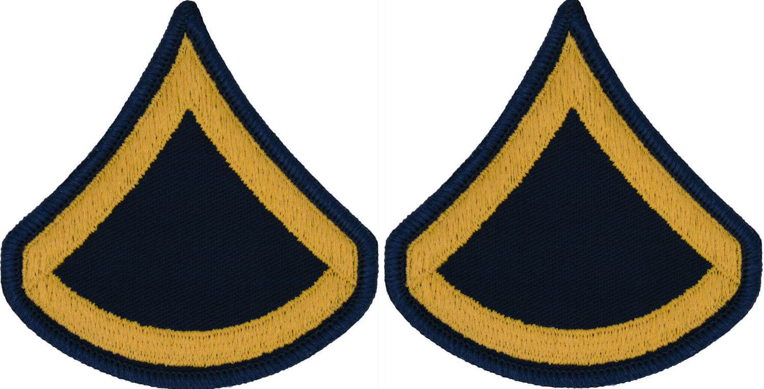 U.S. Army Gold on Blue Chevrons | Enlisted Ranks | Made in U.S.A.