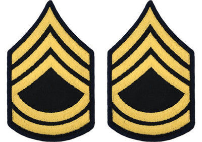 U.S. Army Gold on Blue Chevrons | Enlisted Ranks | Made in U.S.A.