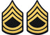 U.S. Army Gold on Blue Chevrons | Enlisted Ranks | Made in U.S.A.
