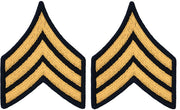 U.S. Army Gold on Blue Chevrons | Enlisted Ranks | Made in U.S.A.