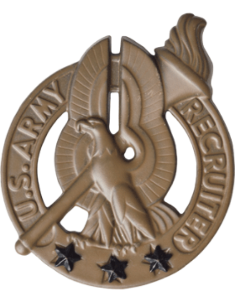 Army Recruiter Identification Badge - Subdued Metal Pin-on