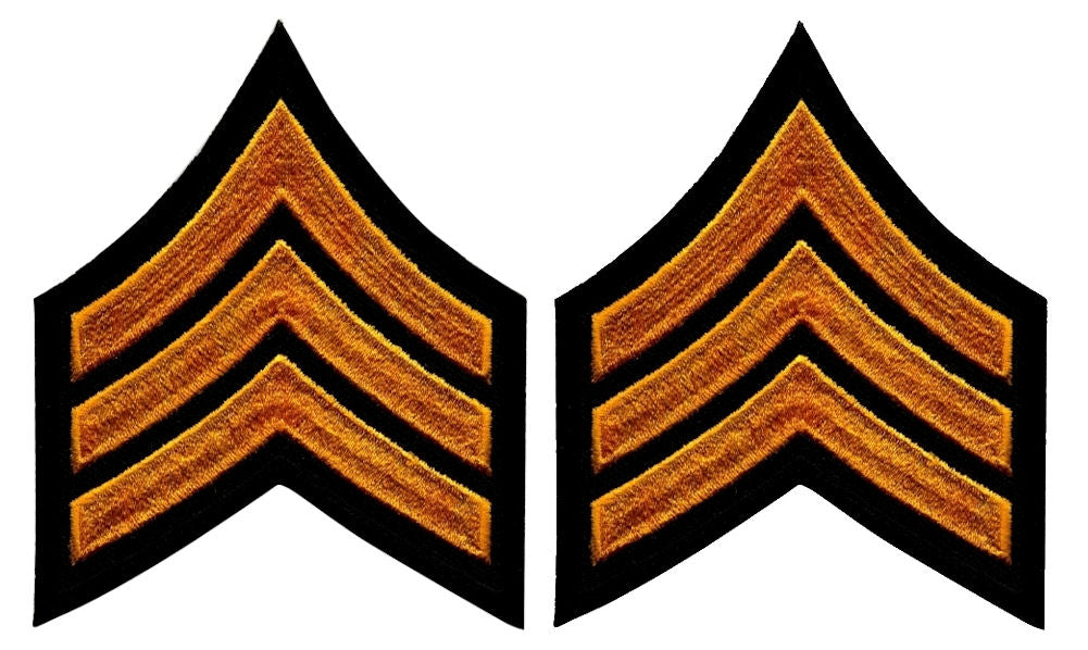 Sergeant Chevrons - Summer Gold on Black