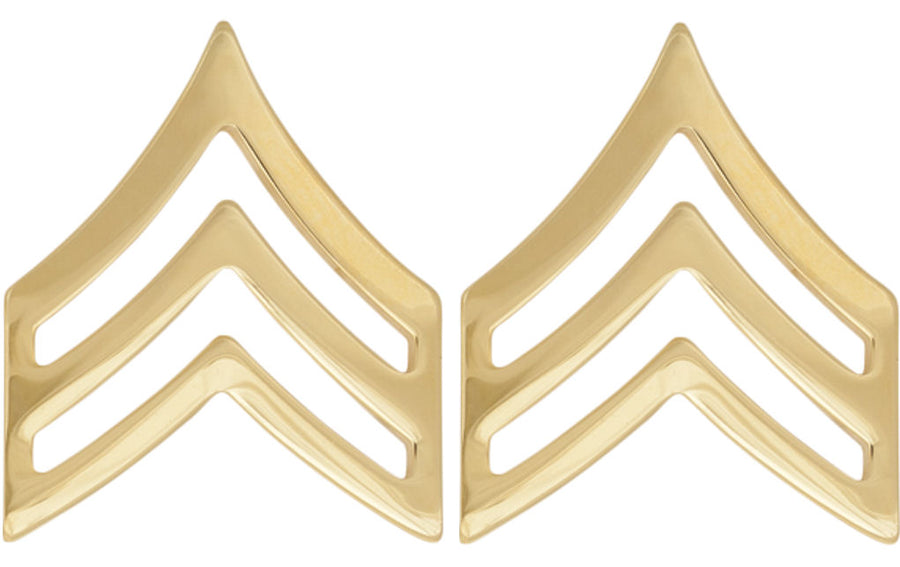 U.S. Army Gold Metal Pin On Rank - Made in U.S.A.