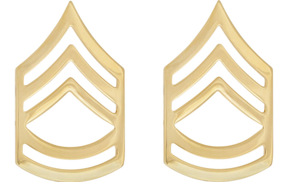 U.S. Army Gold Metal Pin On Rank - Made in U.S.A.