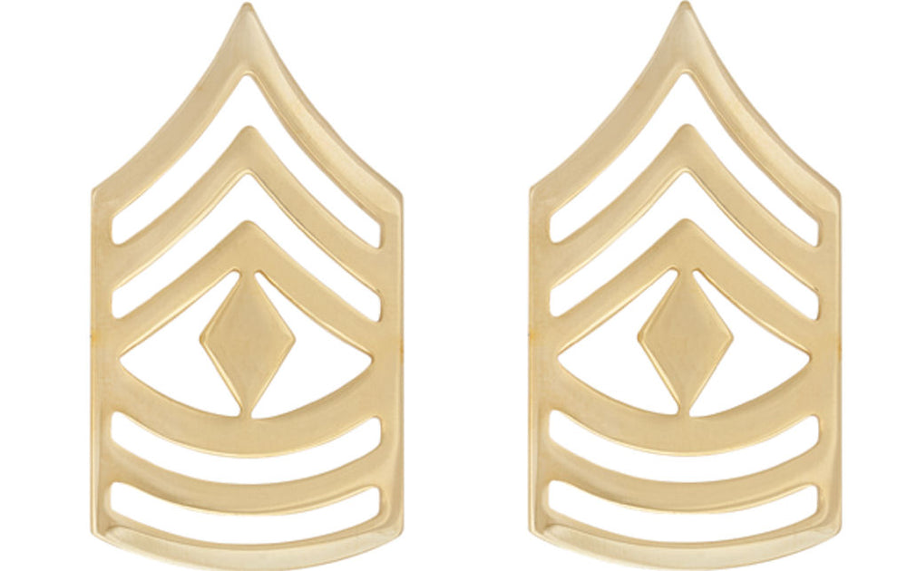 U.S. Army Gold Metal Pin On Rank - Made in U.S.A.