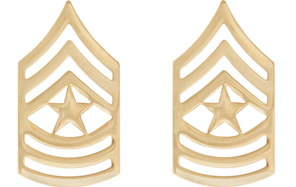 U.S. Army Gold Metal Pin On Rank - Made in U.S.A.
