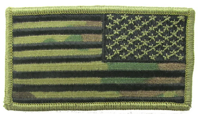 Multicam Flag Patch REVERSE FIELD - American U.S. Flag Patch - Choose