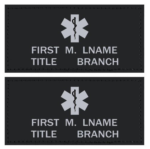 Law Enforcement and Medical Leather Flight Badge - BLACK - 1 Pair