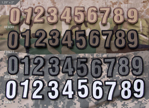 Tactical Numbers Patches with Hook Fastener - Mil-Spec Monkey