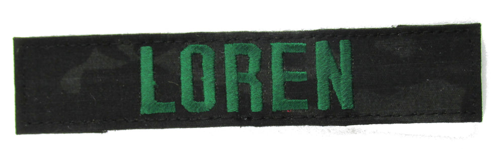 Multicam Black Name Tape with Hook Fastener - Custom Name Tapes