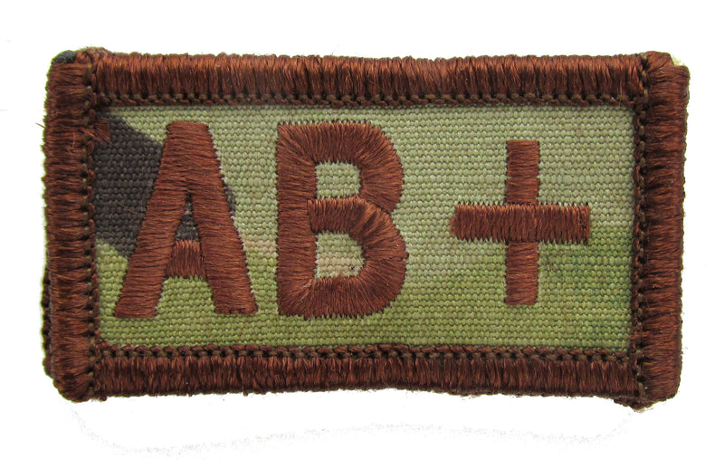 Embroidered OCP Blood Type Patches 1x2 Inch - Black or Spice Brown