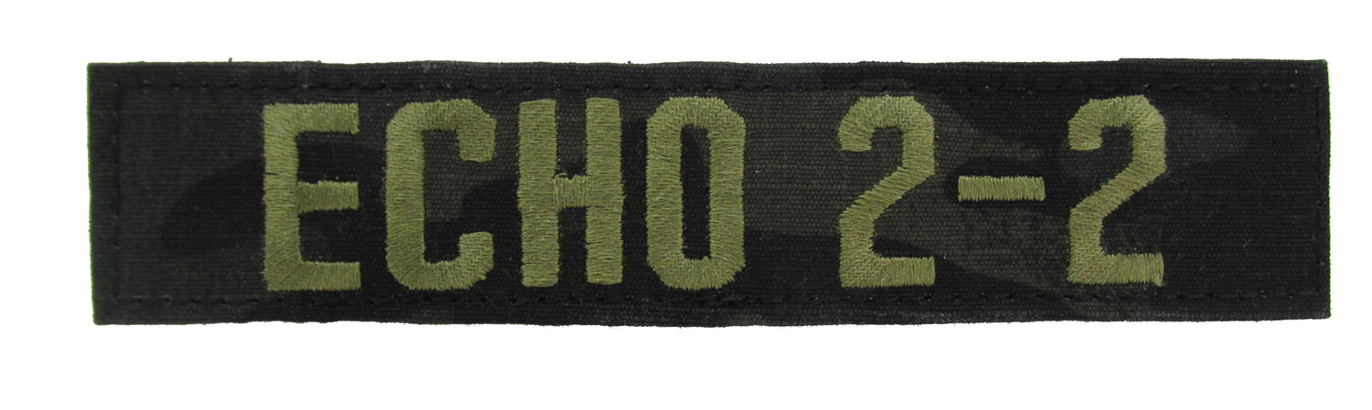 Multicam Black Name Tape with Hook Fastener - Custom Name Tapes