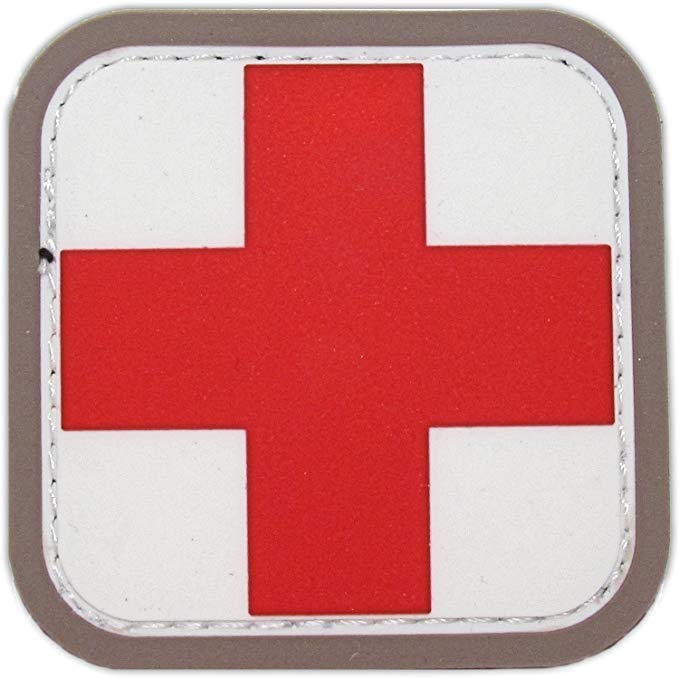Medic Square Patch - PVC with Hook Fastener