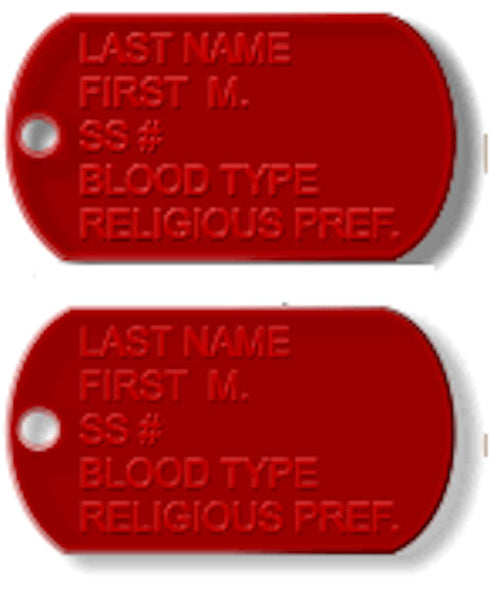 Dog Tags Set - Personalized - Military