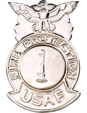 USAF Engineer Fire Badge - Metal CHROME One Bugle