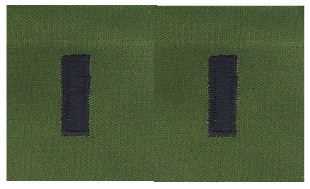 Vintage U.S. Army Rank Insignia - O.D. Green Subdued - 1 PAIR Sew-on